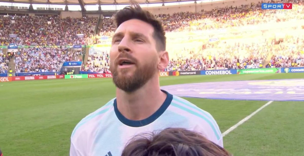 Messi cantó el himno antes del partido contra Venezuela - MisionesOnline