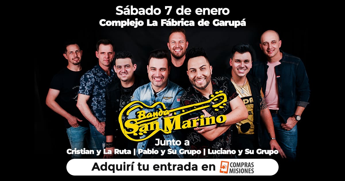 Este sábado 7 de enero llega Banda San Marino a Garupá con una noche a ...