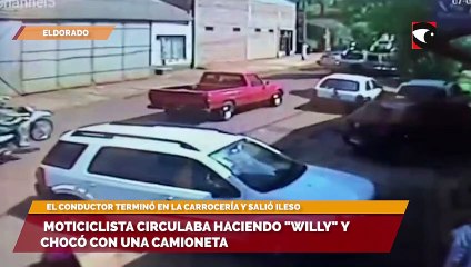 Moticiclista circulaba haciendo "willy" y chocó con una camioneta ...