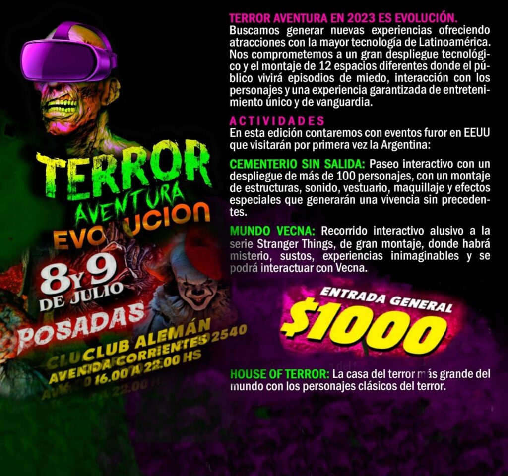 Terror Extremo llega por primera vez a Posadas este 8 y 9 de julio