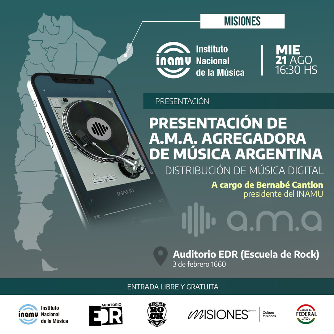 El INAMU presenta en Misiones la Agregadora de Música Argentina -A.M.A