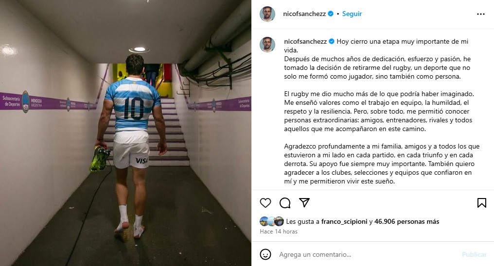 Nicolás Sánchez, leyenda de Los Pumas anunció su retiro del rugby ...