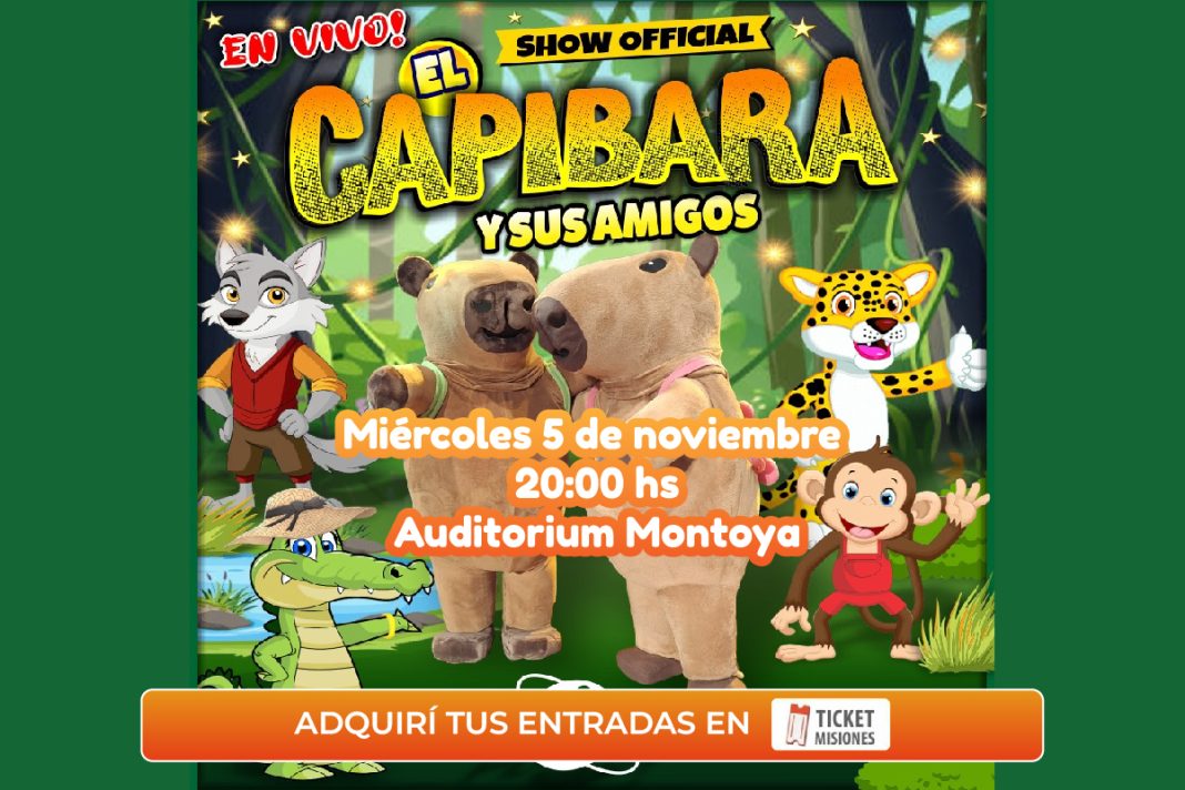 De las redes al escenario: El show del capibara más famoso llega a Posadas