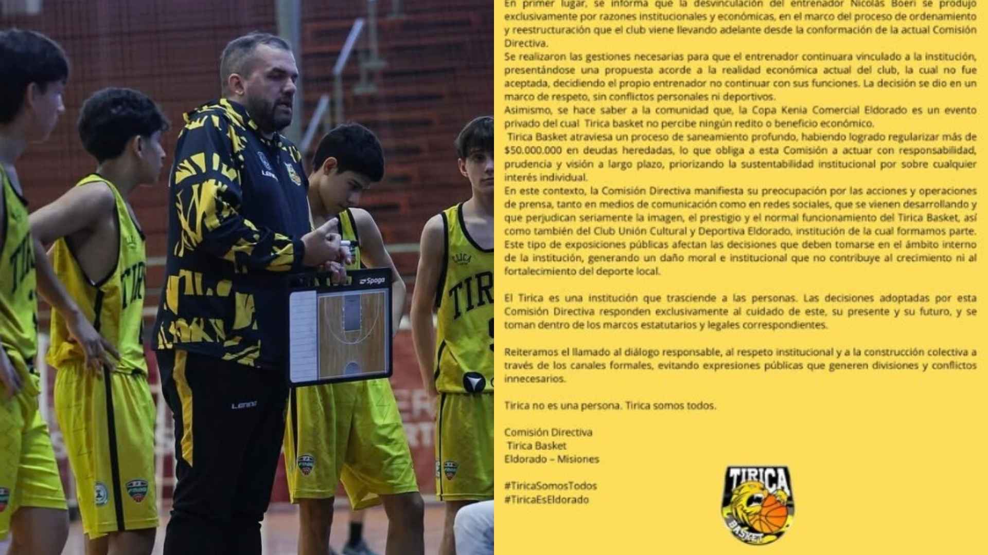 El Club Tirica de Eldorado explicó los motivos de la salida del ...